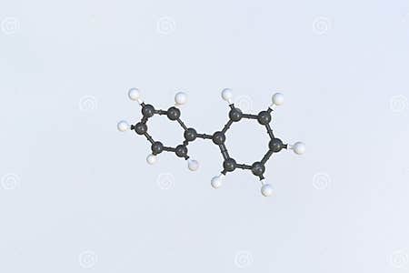Biphenyl Molecule, Isolated Molecular Model. 3D Rendering Stock ...