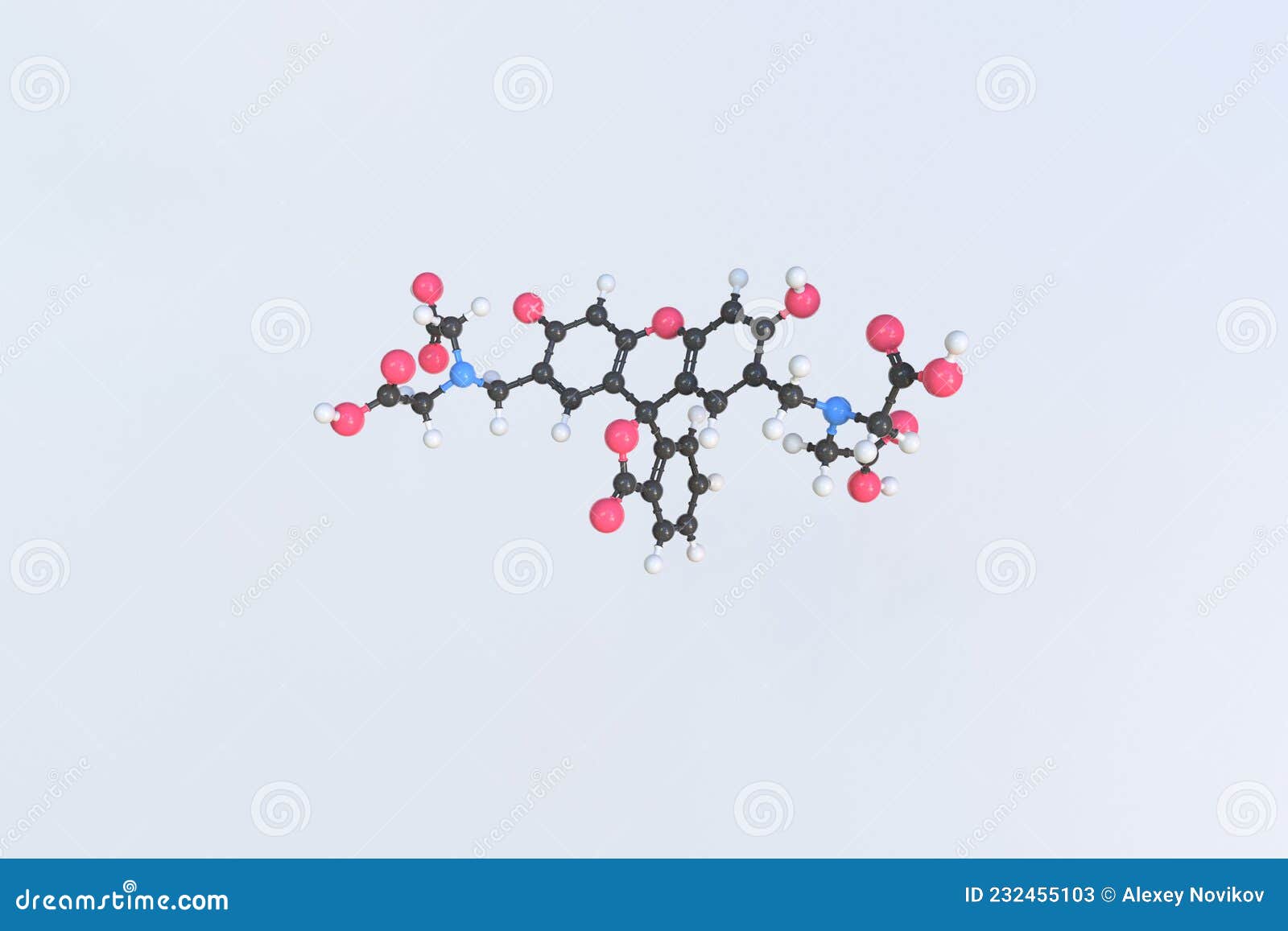 Calcein Molecule, Isolated Molecular Model. 3D Rendering Stock ...