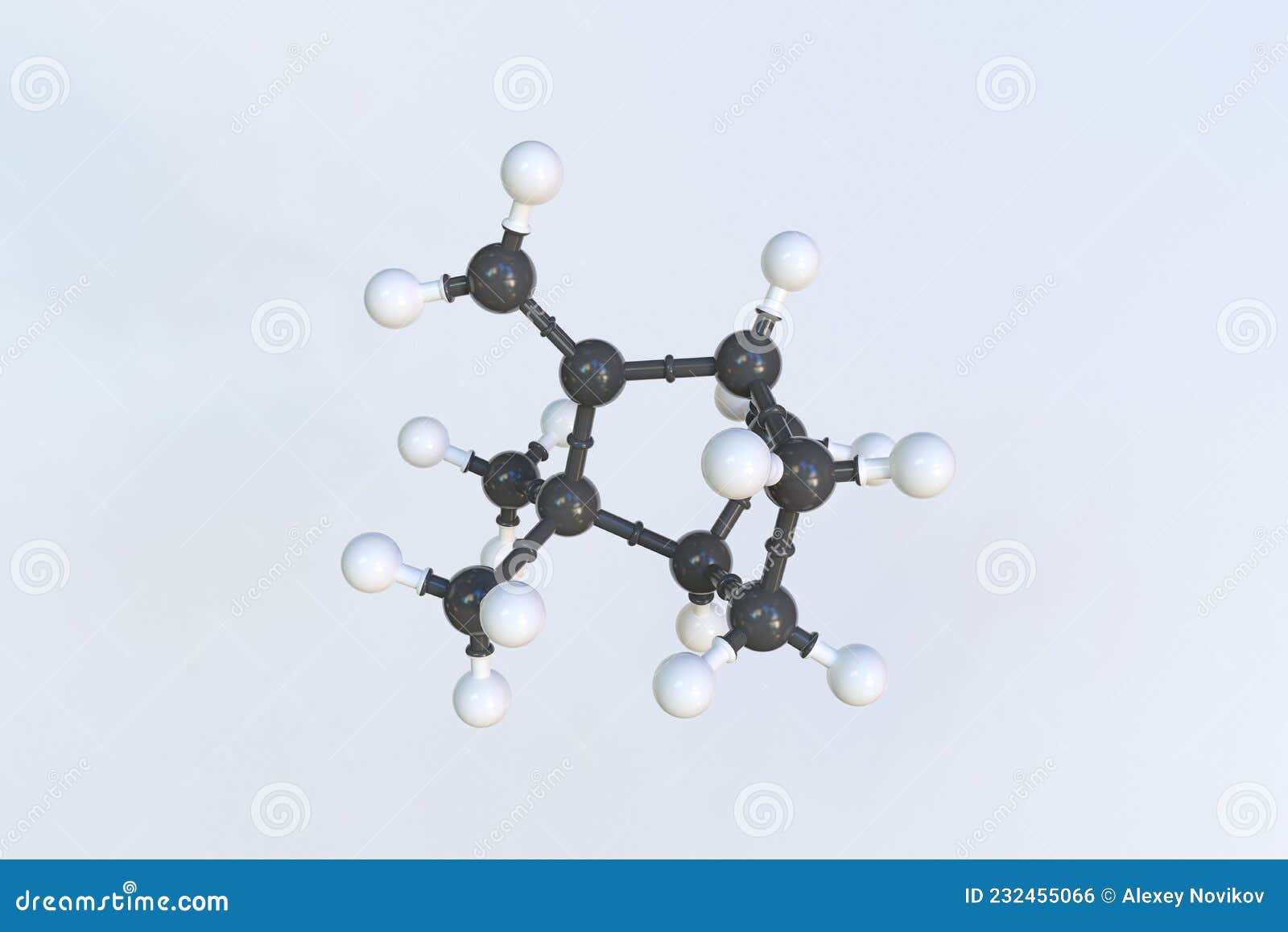 Camphene Molecule. Isolated Molecular Model. 3D Rendering Stock Photo ...