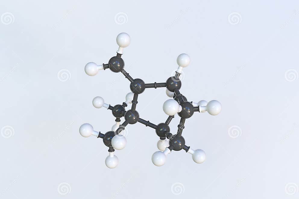 Camphene Molecule. Isolated Molecular Model. 3D Rendering Stock ...