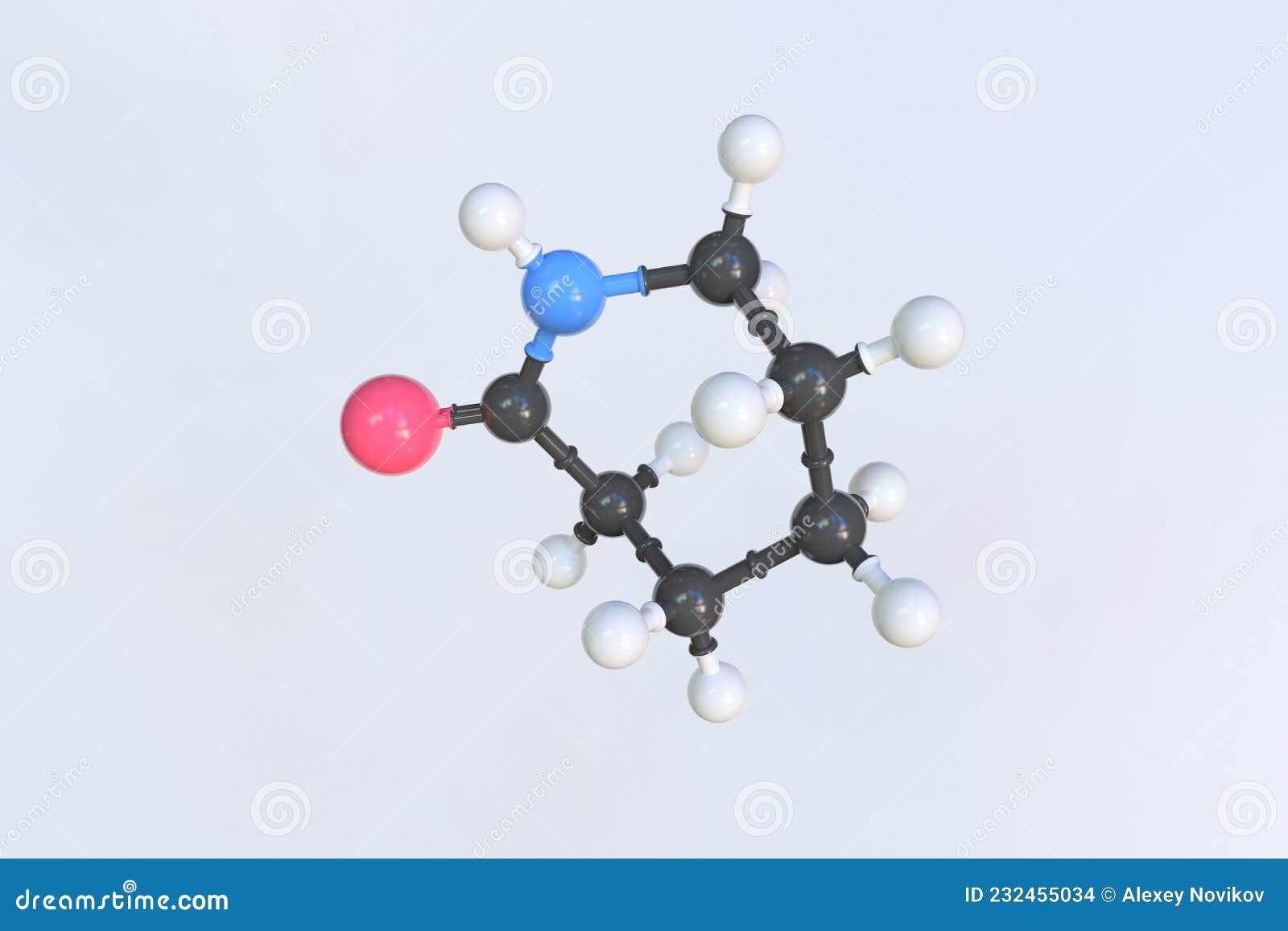 Caprolactam Molecule, Molecular Structures, Cyclic Amide, 3d Model ...