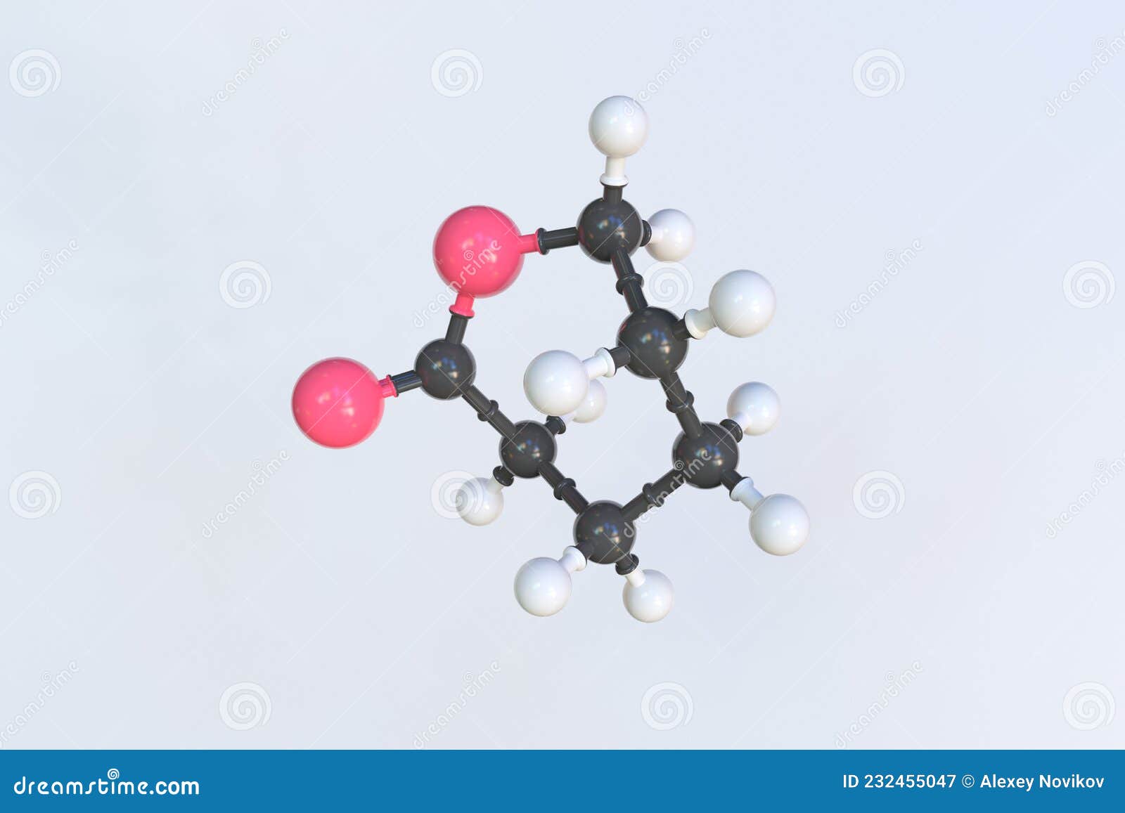 Caprolactone Molecule. Isolated Molecular Model. 3D Rendering Stock ...