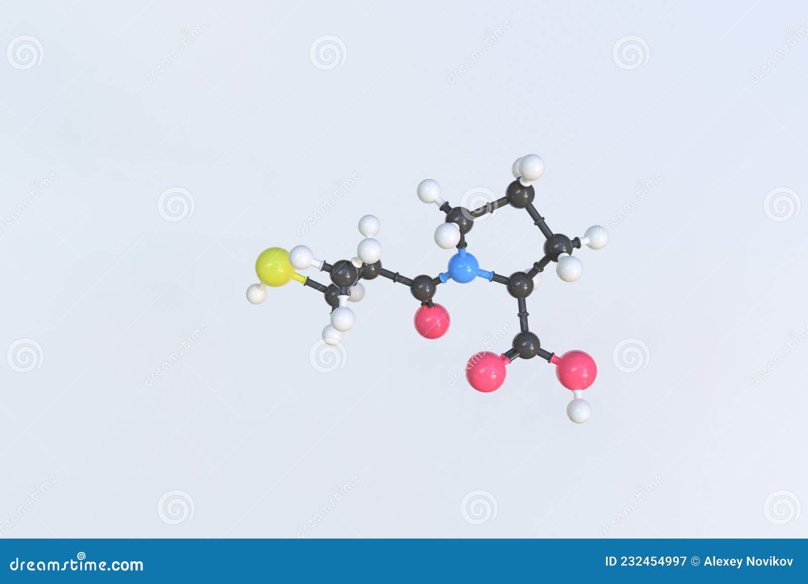 Captopril Molecular Structure 3d, Flat Model, Capoten, Structural ...