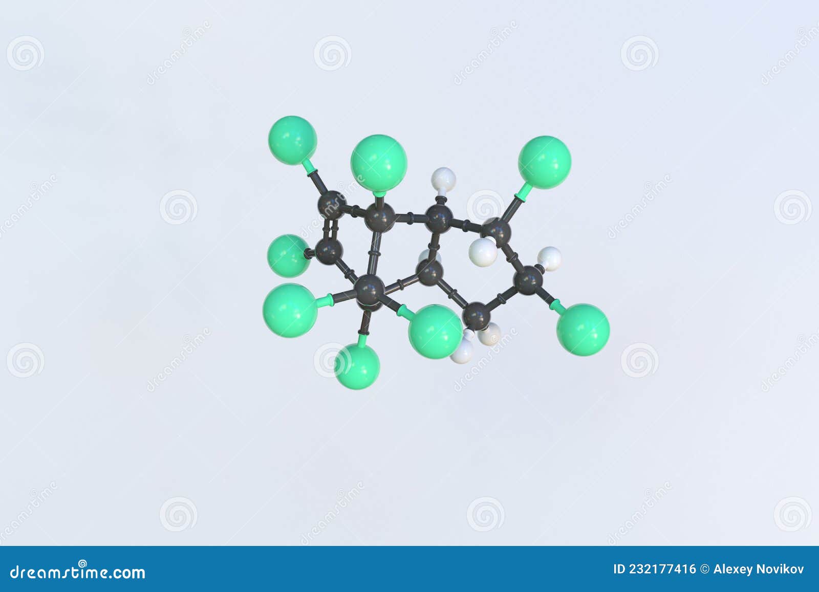 Chlordane Molecule Made with Balls, Isolated Molecular Model. 3D ...
