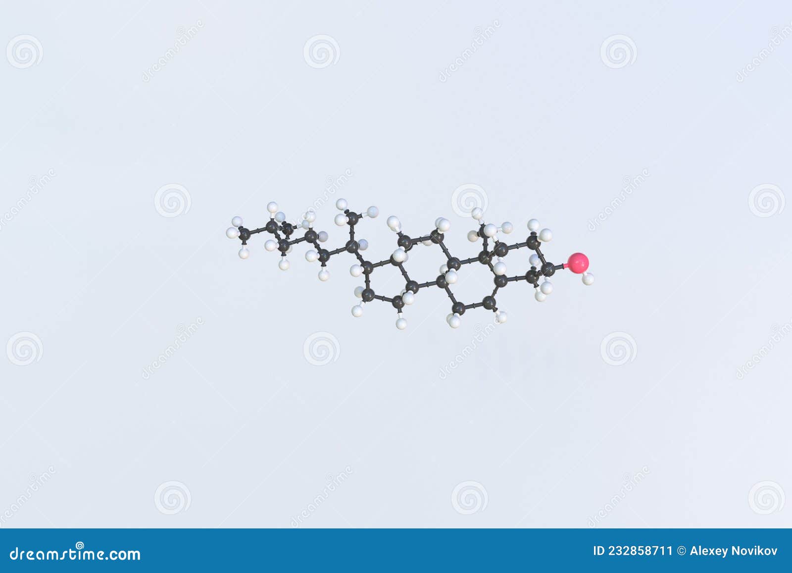 Cholesterol Molecule Made with Balls, Scientific Molecular Model. 3D ...