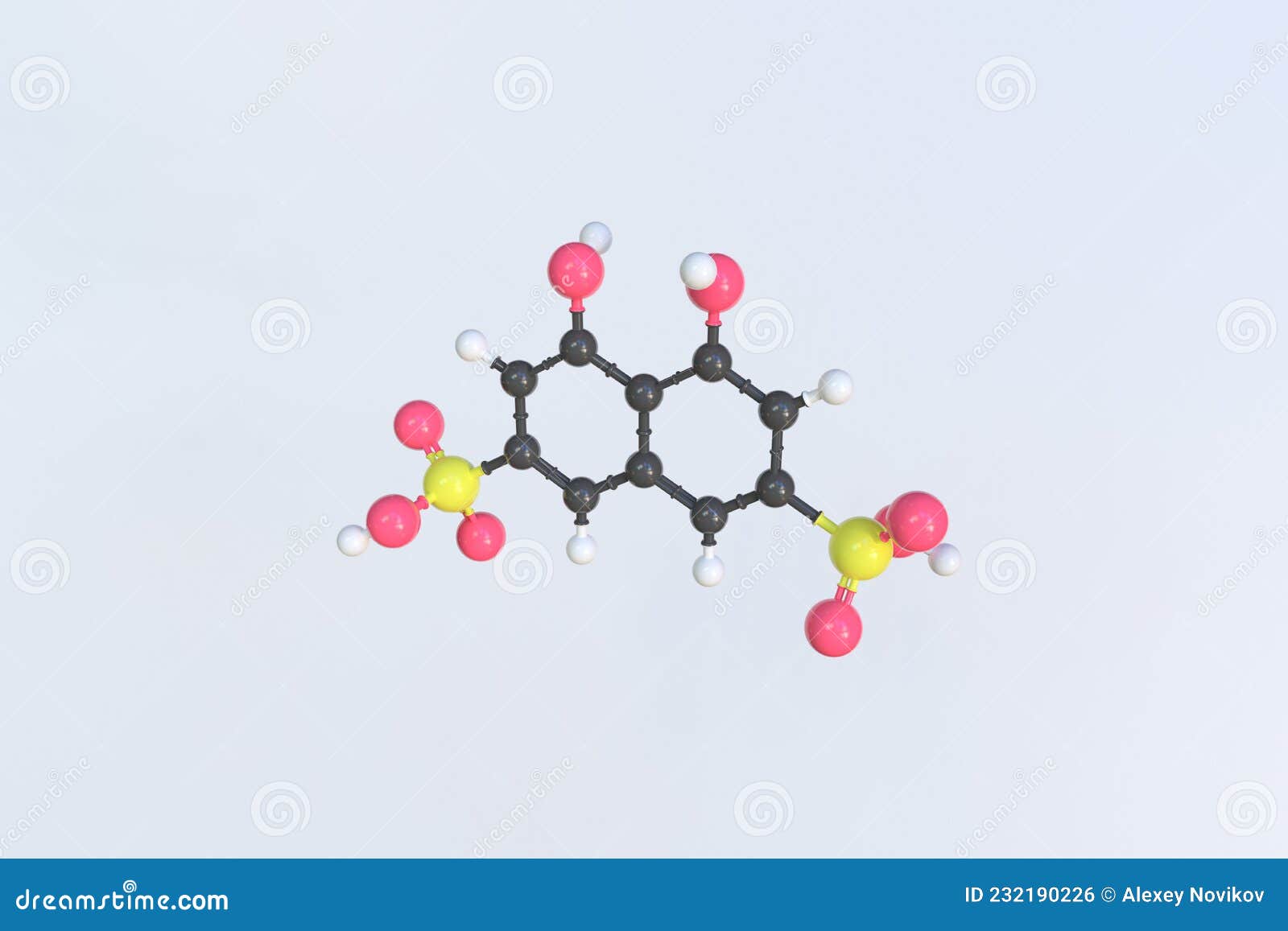 Chromotropic Acid Molecule Made with Balls, Scientific Molecular Model ...