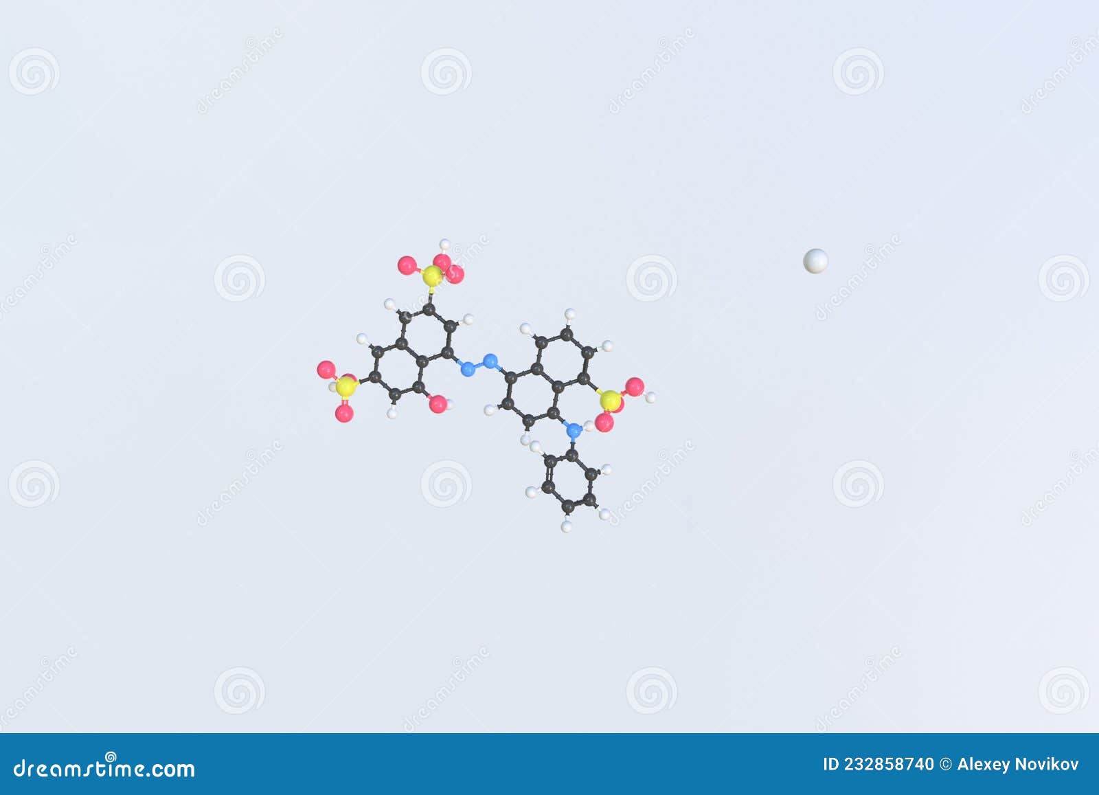 Coomassie Blue Molecule Made with Balls, Scientific Molecular Model. 3D ...