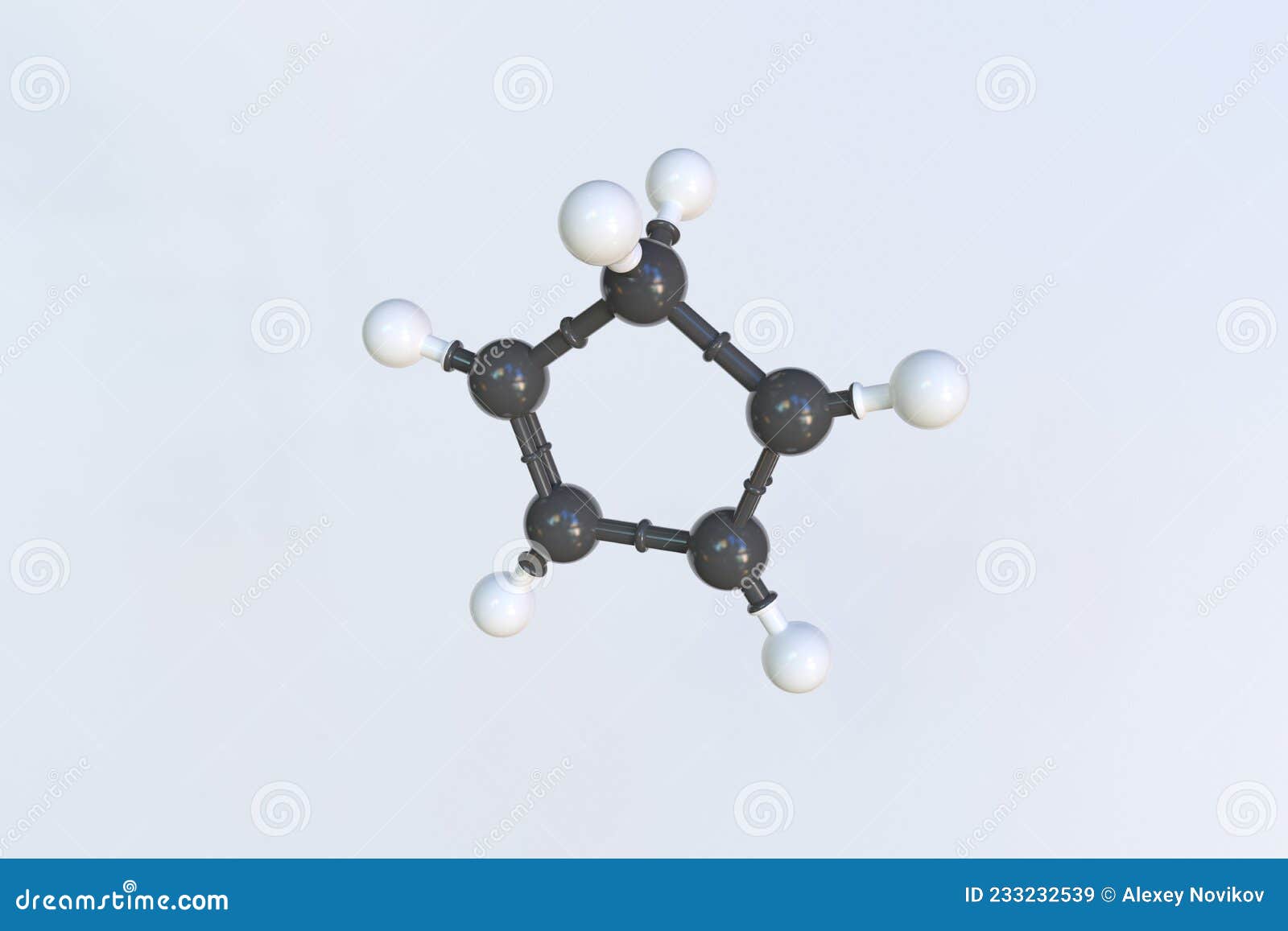 Cyclopentadiene Molecule, Scientific Molecular Model, Looping 3d ...