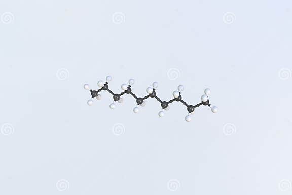 Decane Molecule Made with Balls, Isolated Molecular Model. 3D Rendering ...