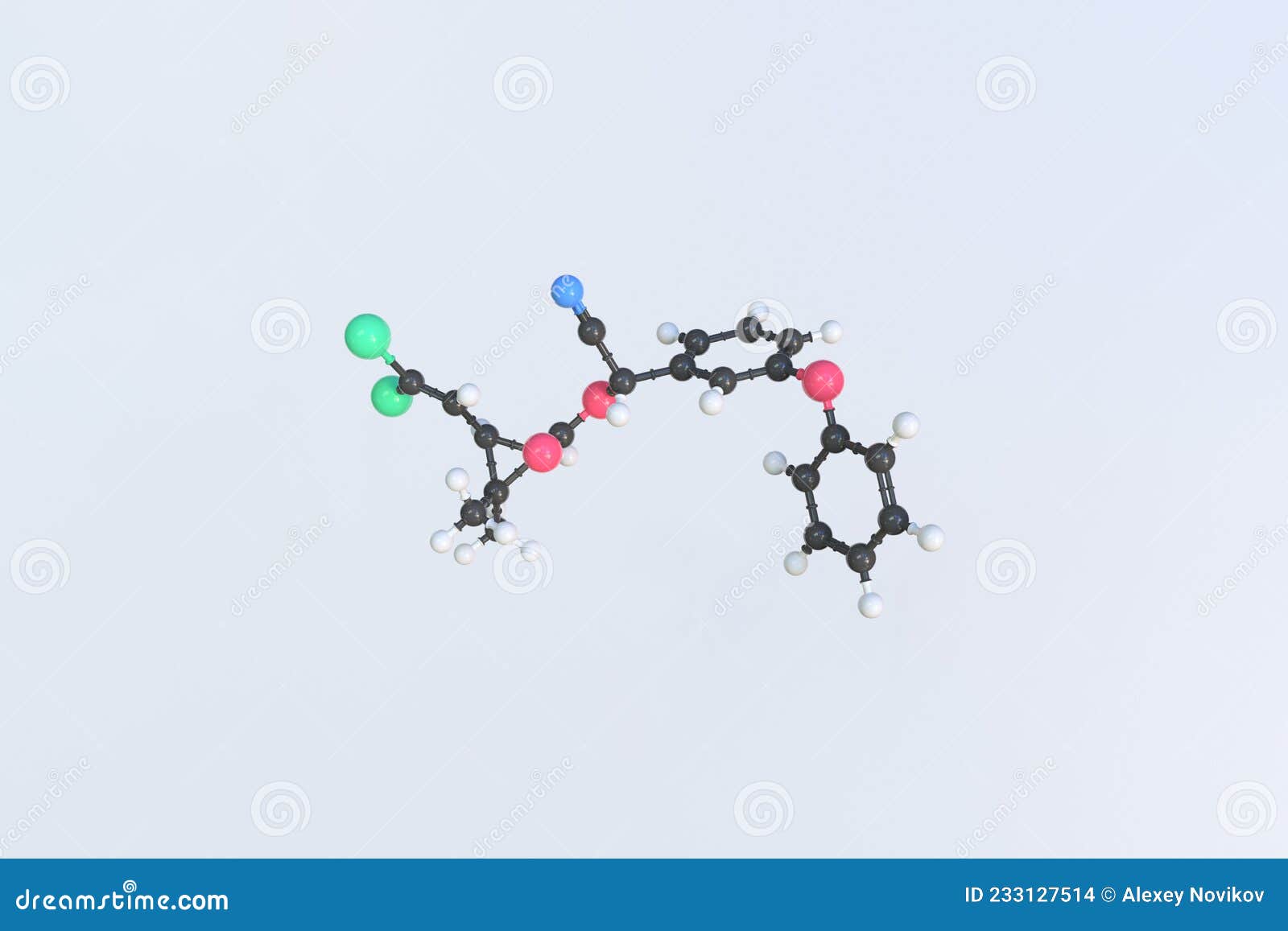 Deltamethrin Molecule Made with Balls, Isolated Molecular Model. 3D ...