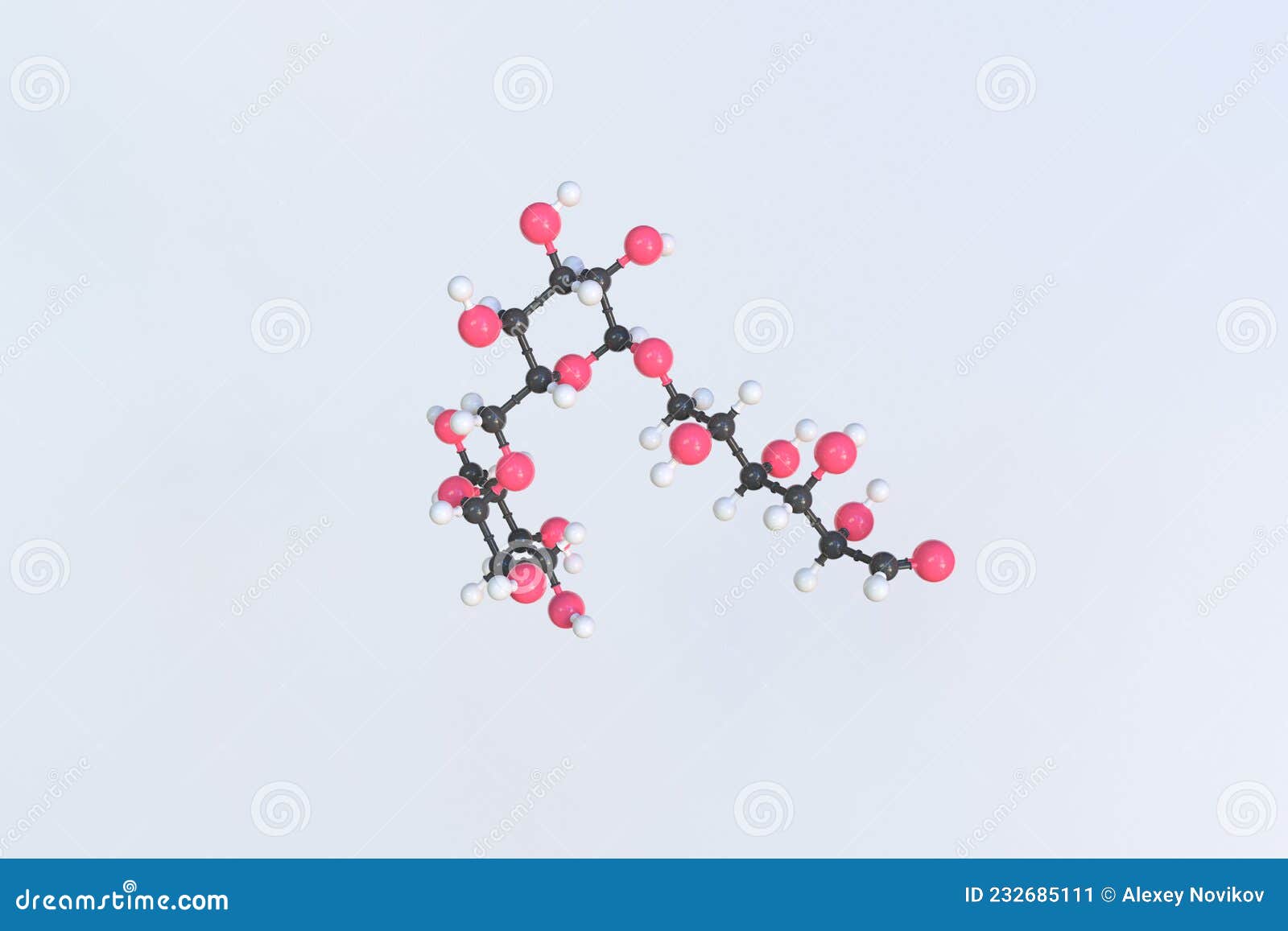 Dextran Molecule. Isolated Molecular Model. 3D Rendering Stock ...