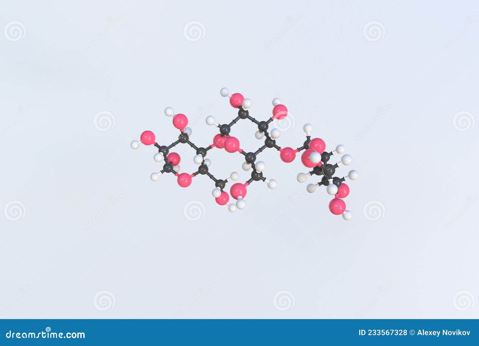 Dextrin Molecule, Isolated Molecular Model. 3D Rendering Stock ...