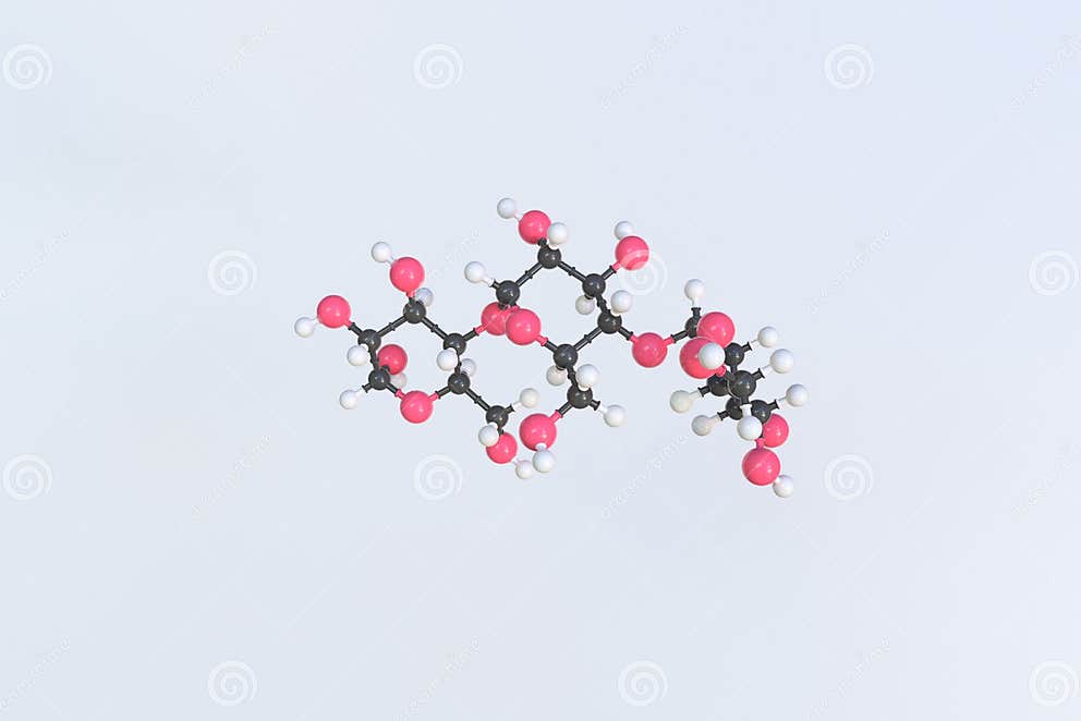 Dextrin Molecule, Isolated Molecular Model. 3D Rendering Stock ...