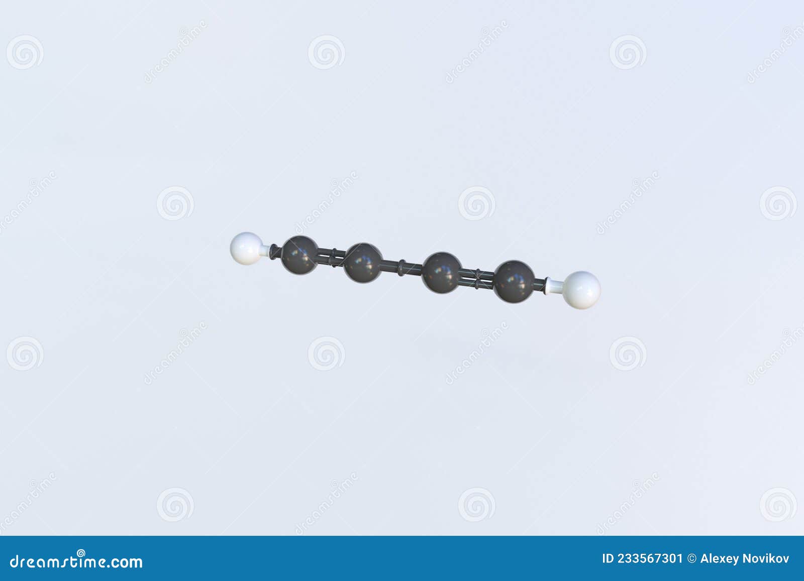 Diacetylene Molecule Made with Balls, Scientific Molecular Model. 3D ...