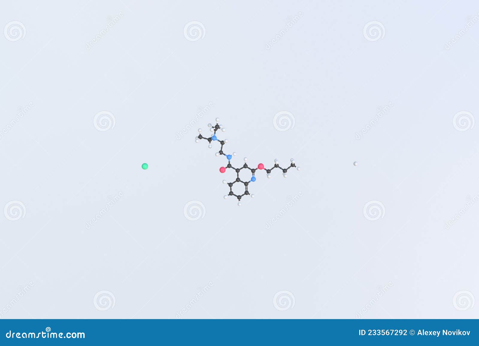 Dibucaine Hydrochloride Molecule Made with Balls, Isolated Molecular ...