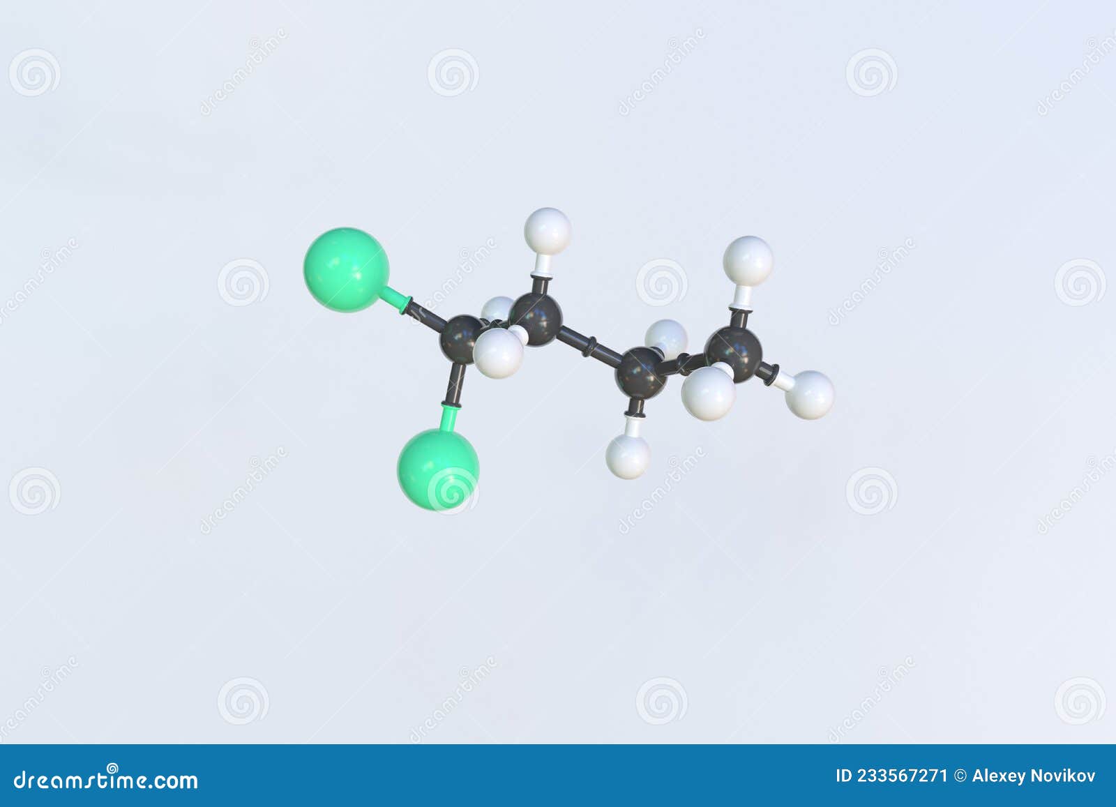 Dichlorobutane Molecule, Isolated Molecular Model. 3D Rendering Stock ...
