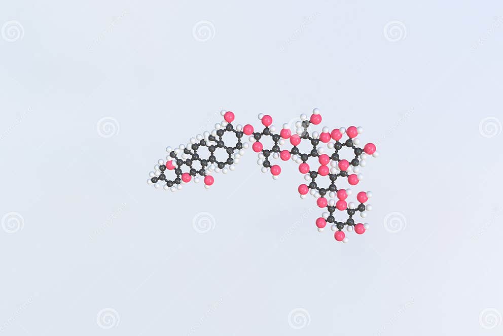 Digitonin Molecule Made with Balls, Isolated Molecular Model. 3D ...