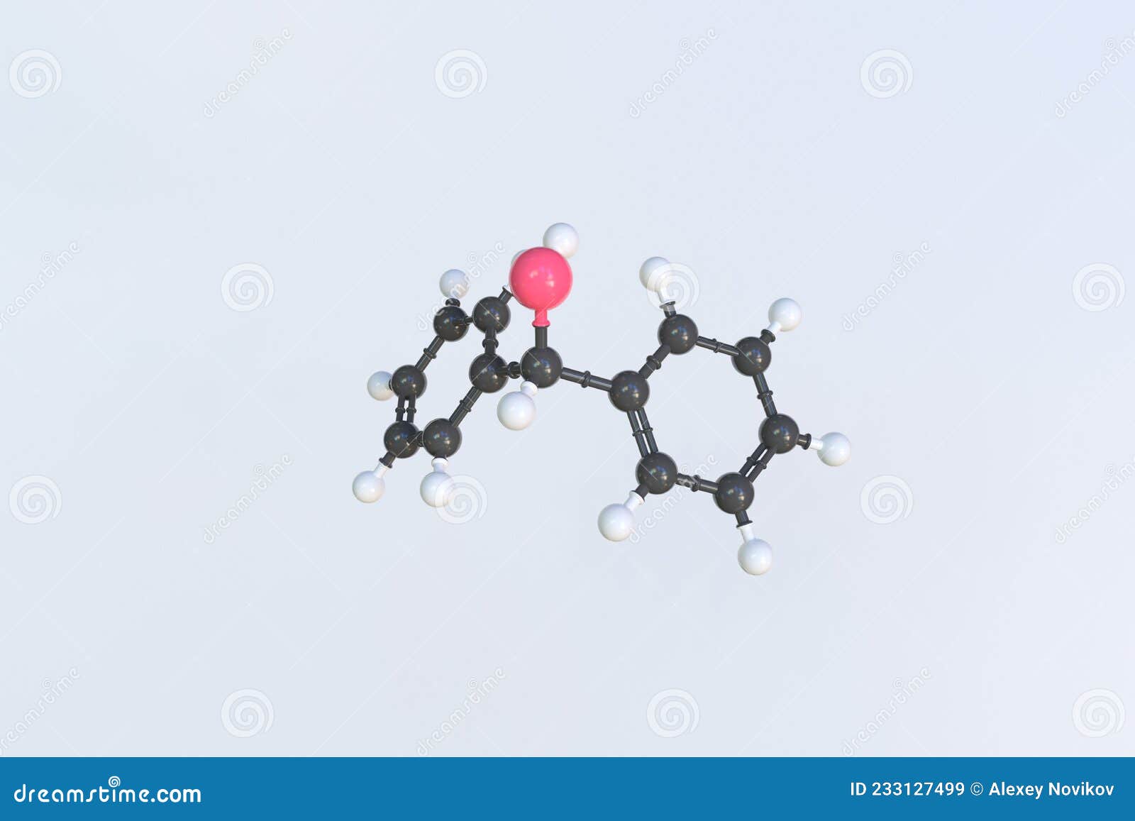 Diphenylmethanol Molecule Made with Balls, Scientific Molecular Model ...