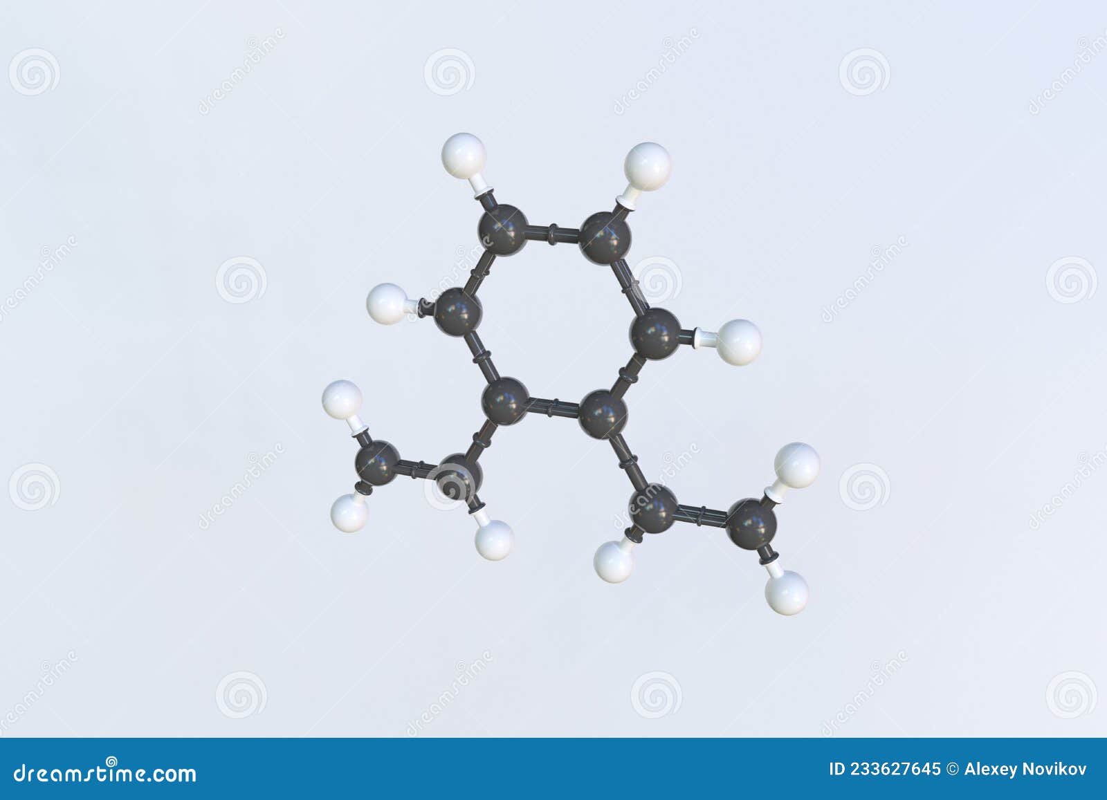 Divinylbenzene Molecule Made with Balls, Scientific Molecular Model. 3D ...