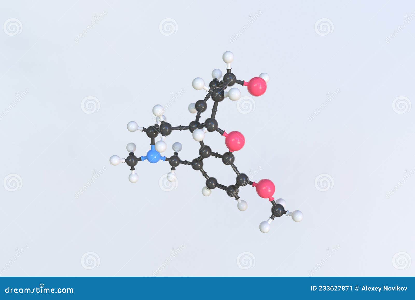 Galantamine Molecule Made with Balls, Isolated Molecular Model. 3D ...