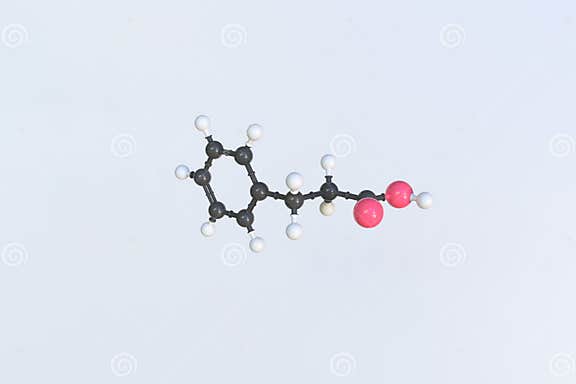 Hydrocinnamic Acid Molecule, Isolated Molecular Model. 3D Rendering ...