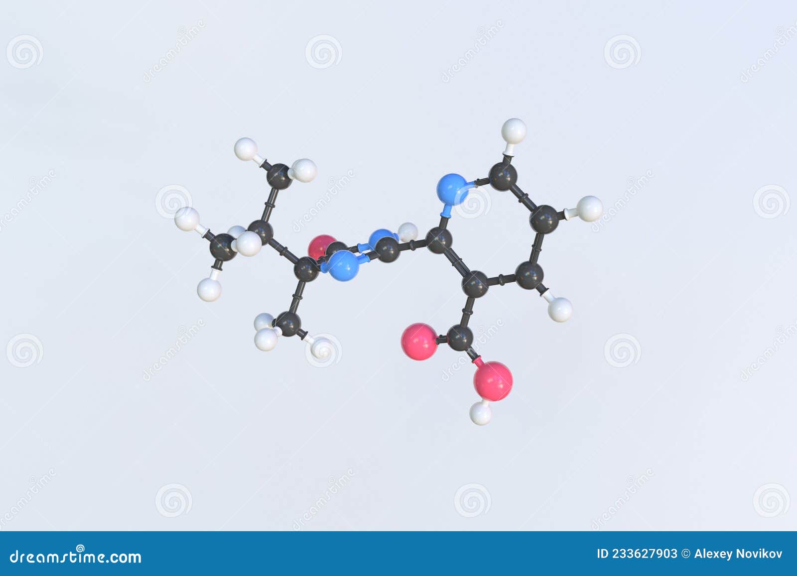 Imazapyr Molecule Made with Balls, Isolated Molecular Model. 3D ...