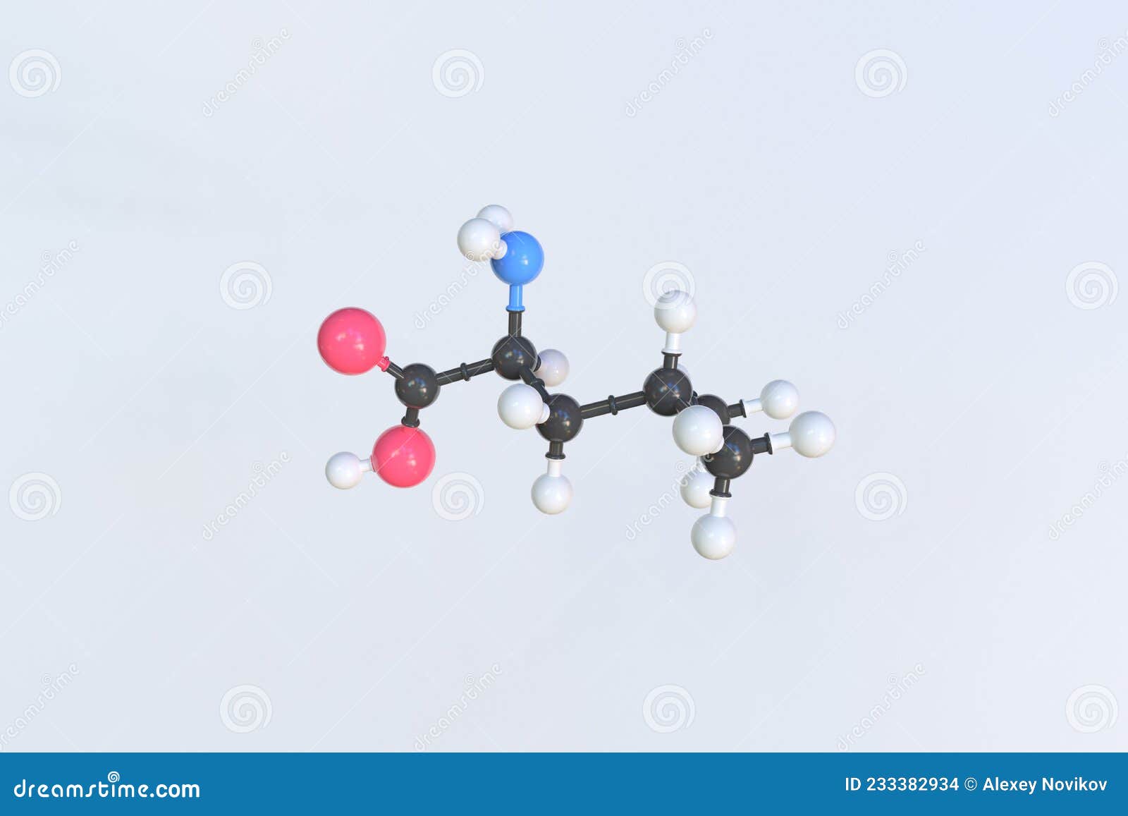 Leucine Molecule Made with Balls, Scientific Molecular Model. 3D ...
