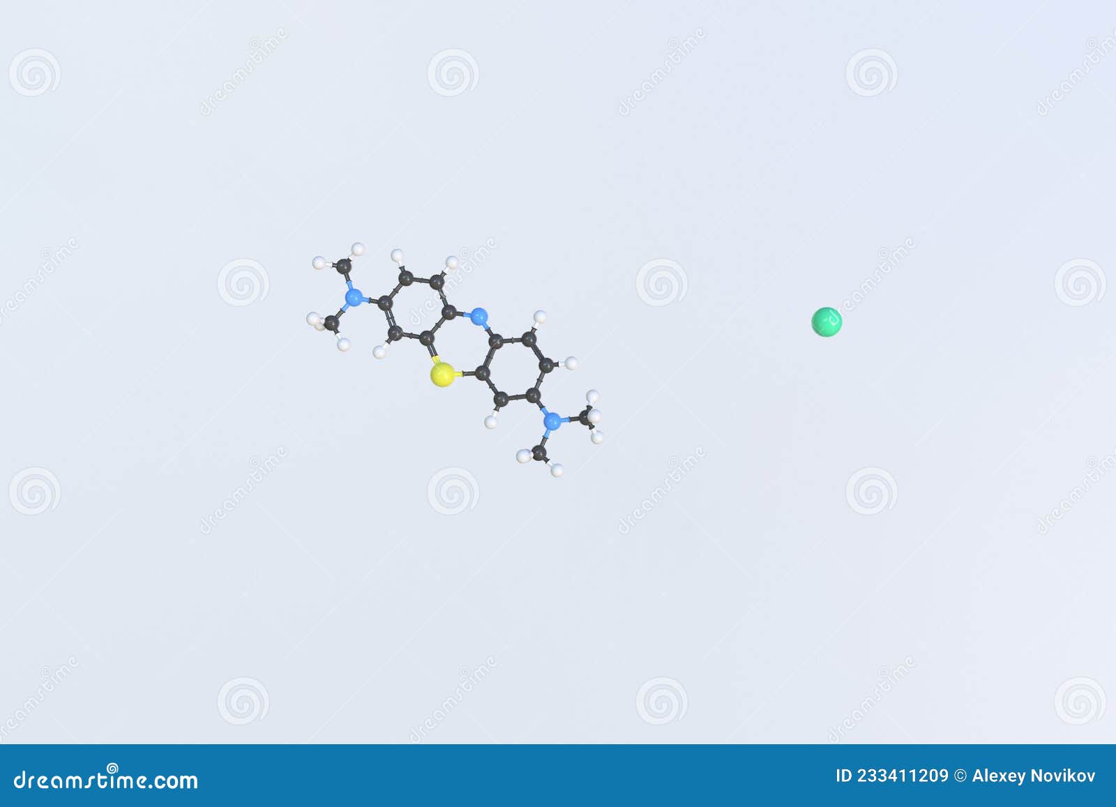 Methylene Blue Methylthionium Chloride Dye Molecule. Skeletal Formula ...