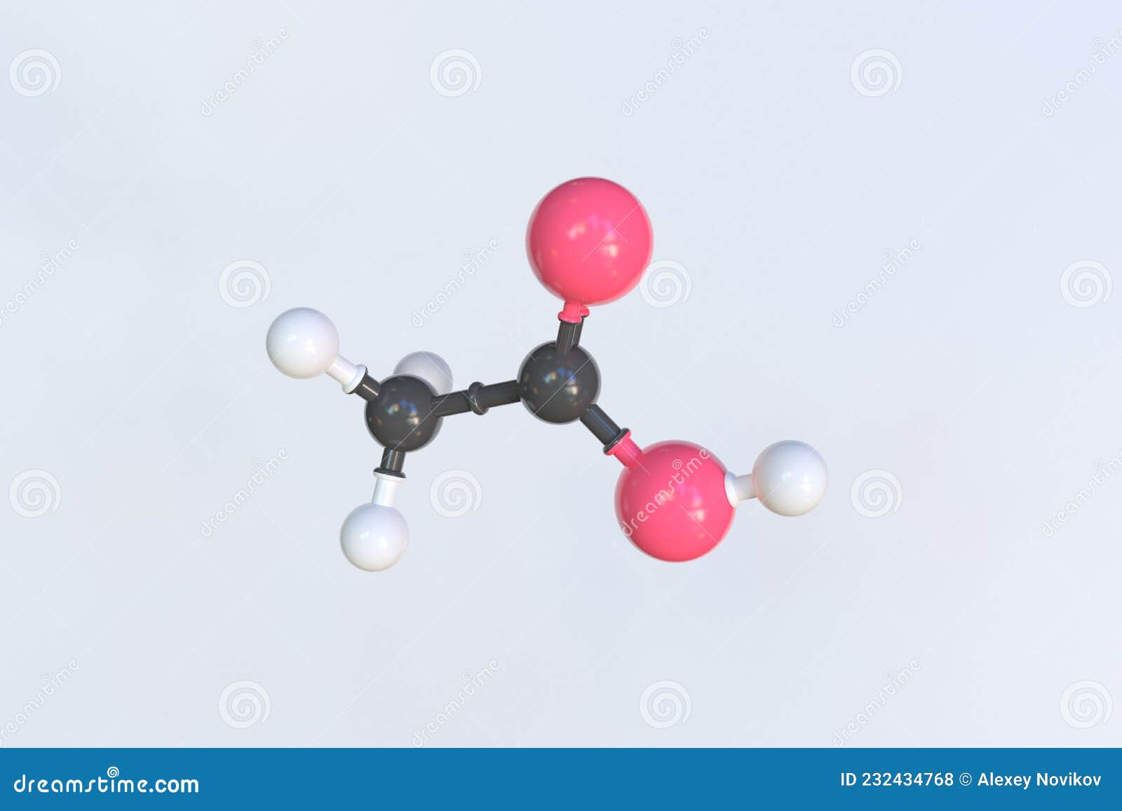 Molecule of Acetic Acid. Isolated Molecular Model, 3D Rendering Stock ...
