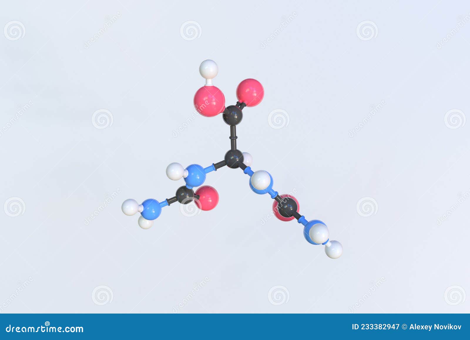 Molecule of Allantoic Acid, Isolated Molecular Model. 3D Rendering ...