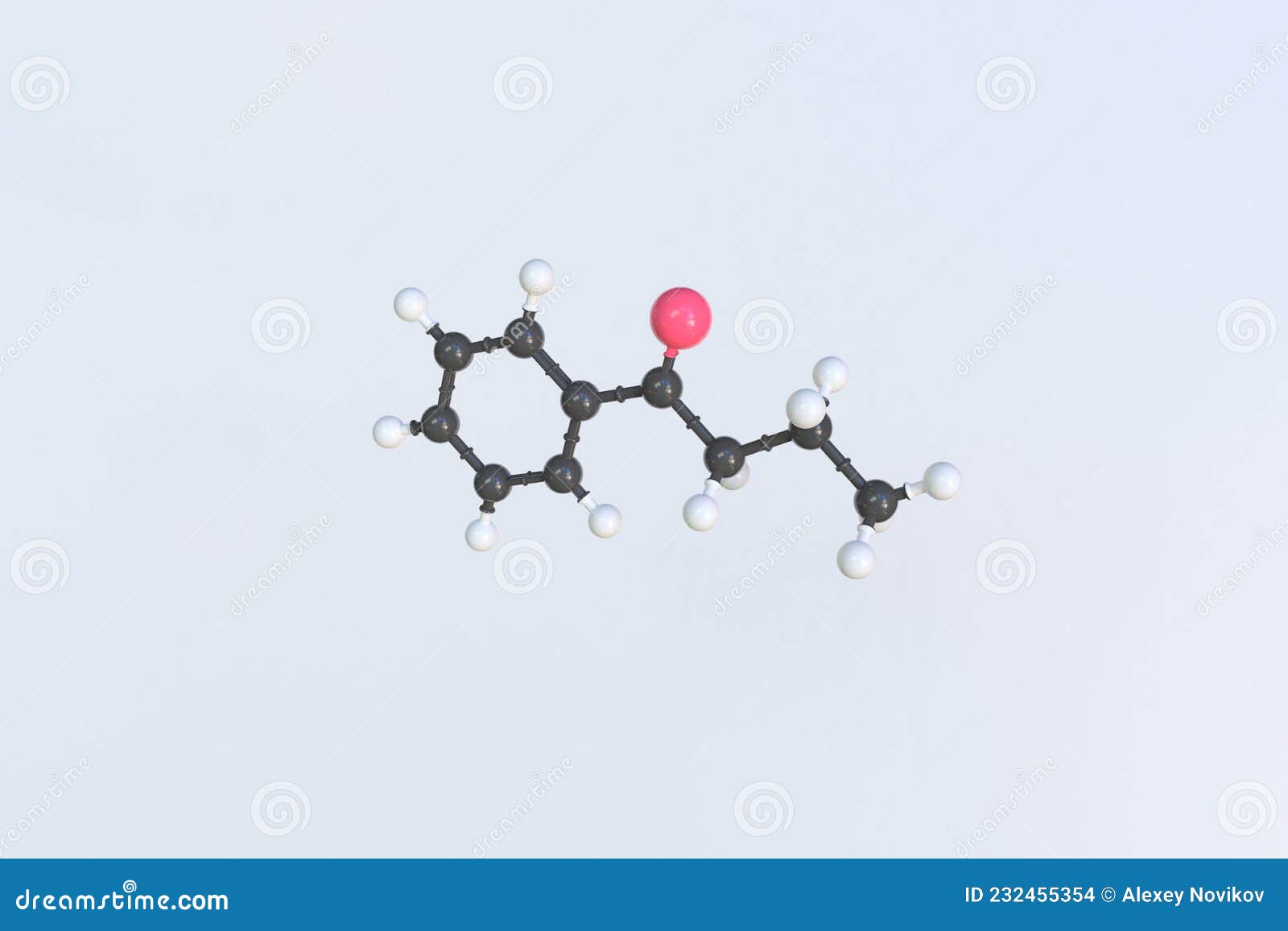 Molecule of Butyrophenone, Isolated Molecular Model. 3D Rendering Stock ...