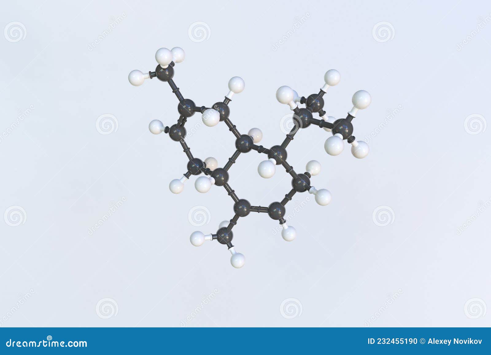 Molecule of Cadinene, Isolated Molecular Model. 3D Rendering Stock ...