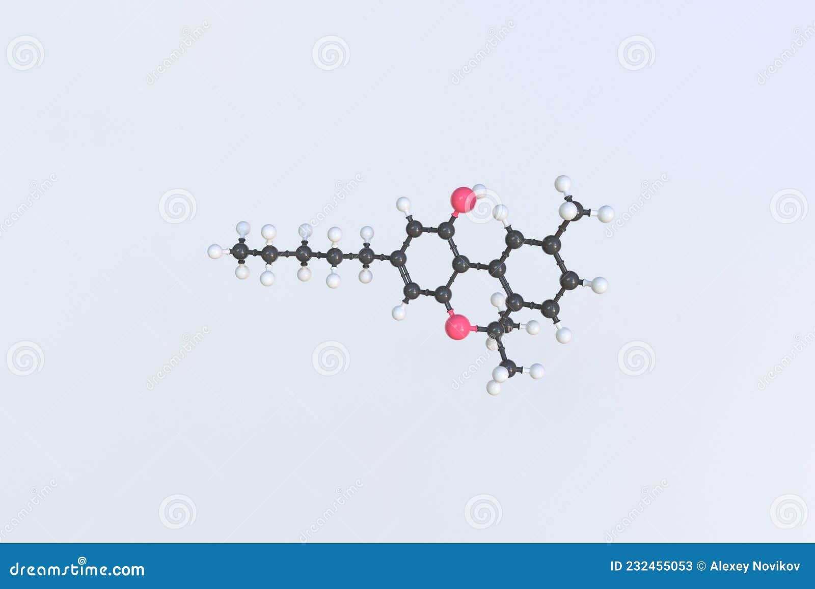 Molecule of Cannabinol, Isolated Molecular Model. 3D Rendering Stock ...