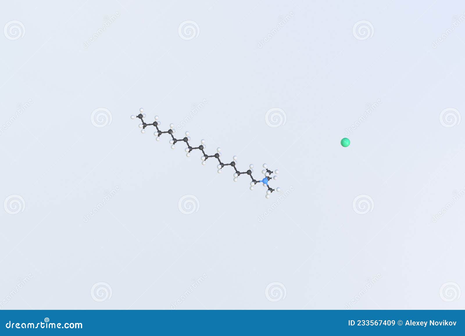 Molecule of Cetrimide, Isolated Molecular Model. 3D Rendering Stock ...