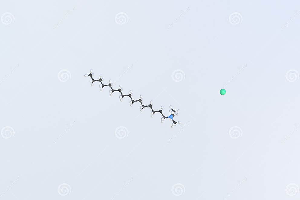Molecule of Cetrimide, Isolated Molecular Model. 3D Rendering Stock ...