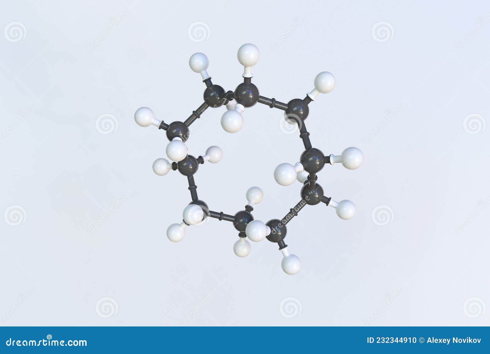 Molecule of Cyclodecane, Isolated Molecular Model. 3D Rendering Stock ...