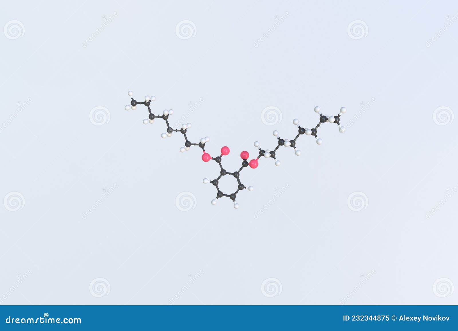 Molecule of Dioctyl Phthalate, Isolated Molecular Model. 3D Rendering ...
