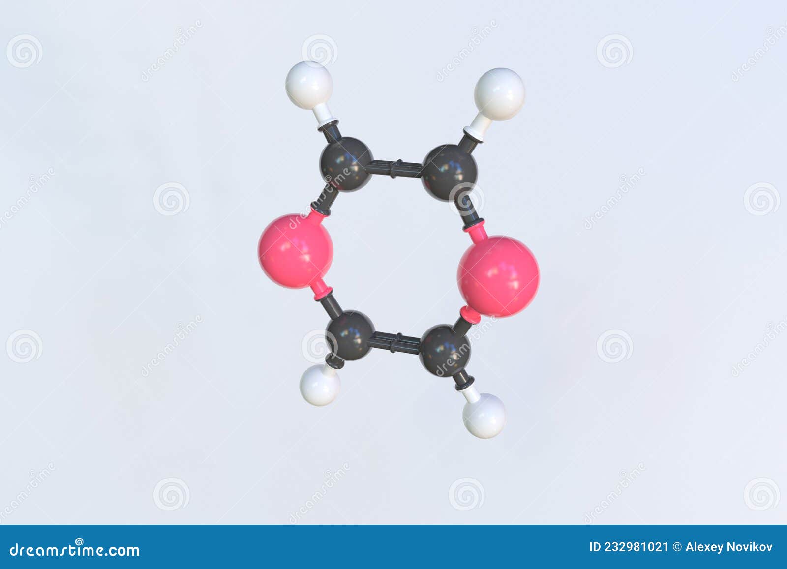 Molecule of Dioxin, Isolated Molecular Model. 3D Rendering Stock ...