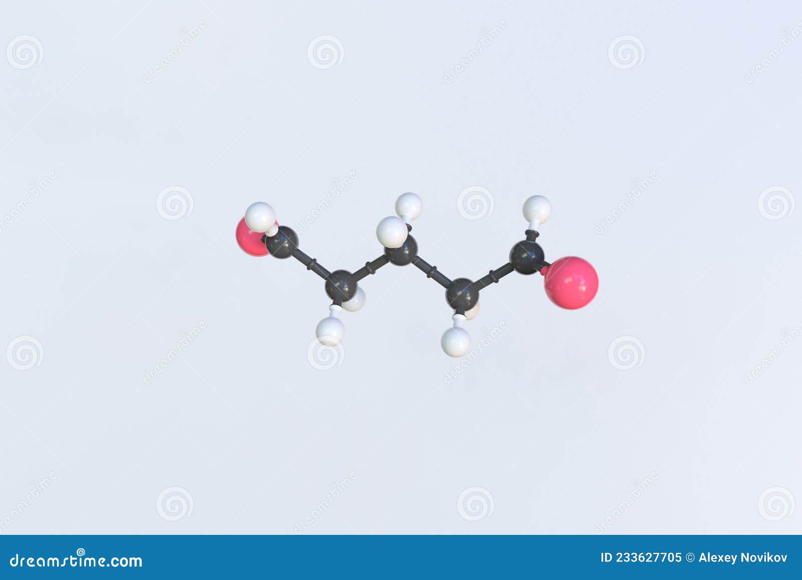 Glutaraldehyde Molecular Structure, 3d Model Molecule, Crosslinking ...