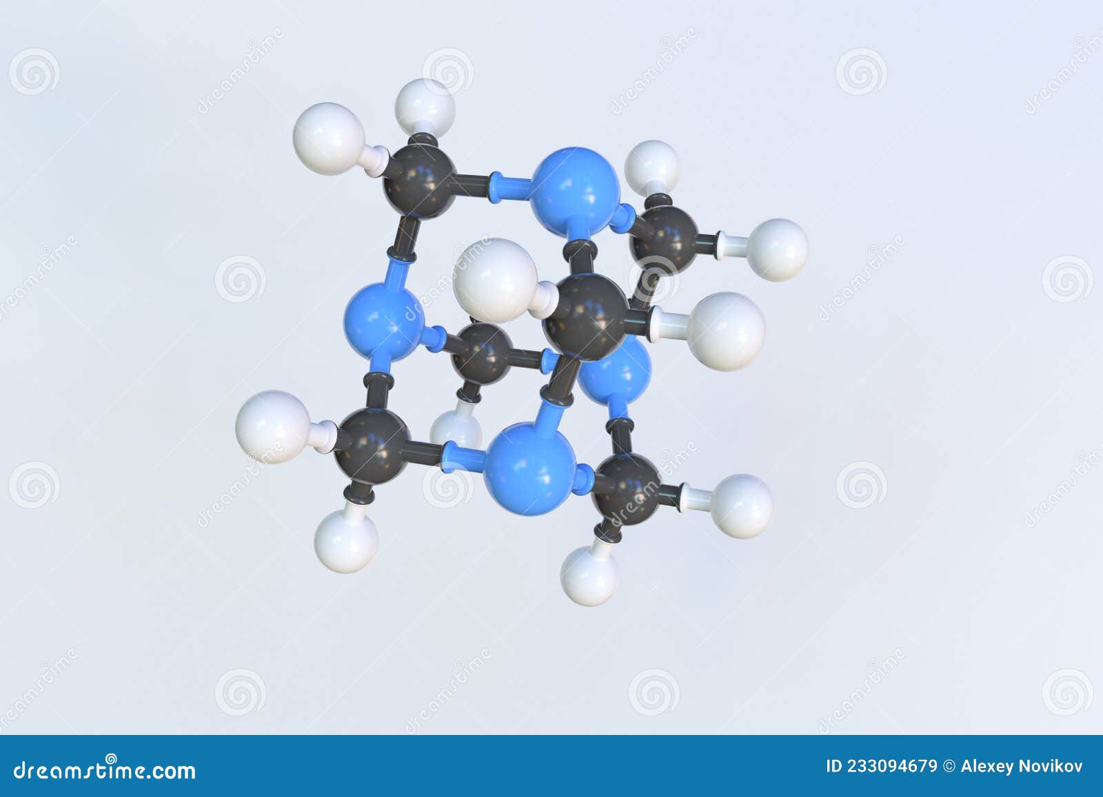 Molecule of Hexamine, Isolated Molecular Model. 3D Rendering Stock ...