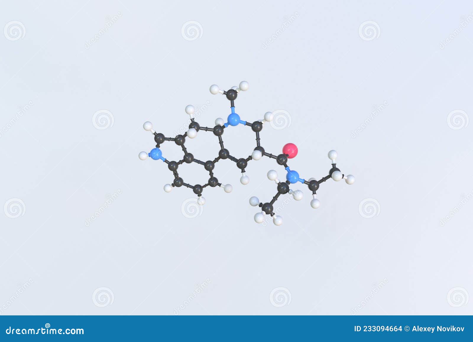 Molecule Of Lsd Isolated Molecular Model 3d Rendering Stock Illustration Illustration Of