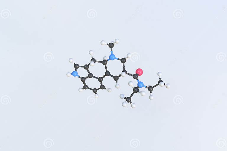 Molecule of Lsd, Isolated Molecular Model. 3D Rendering Stock ...