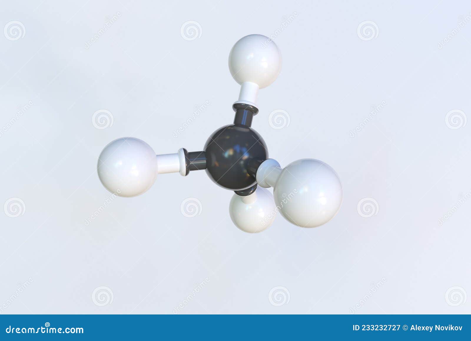 Molecule of Methane, Isolated Molecular Model. 3D Rendering Stock ...