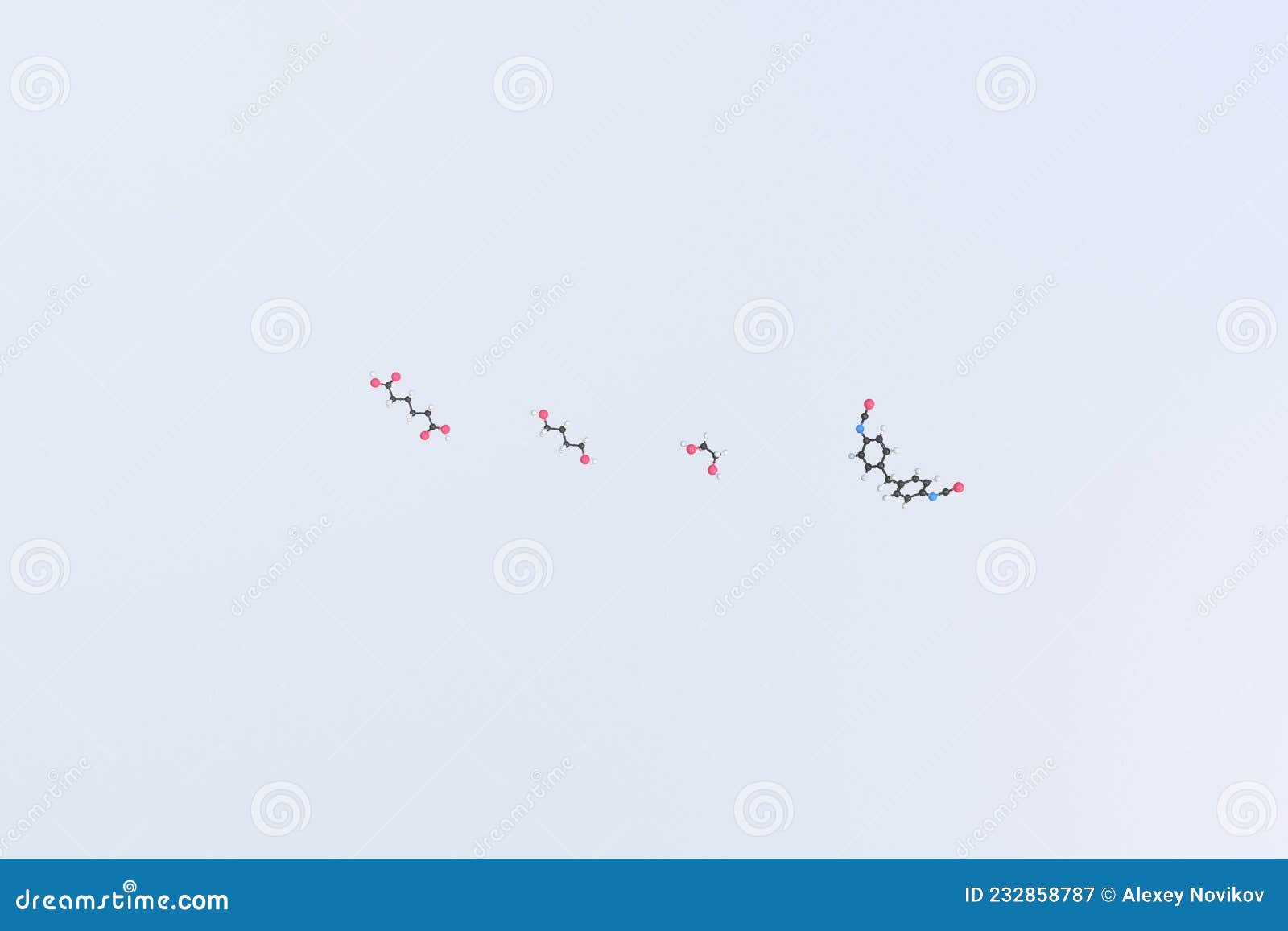Molecule of Polyurethane, Isolated Molecular Model. 3D Rendering Stock ...