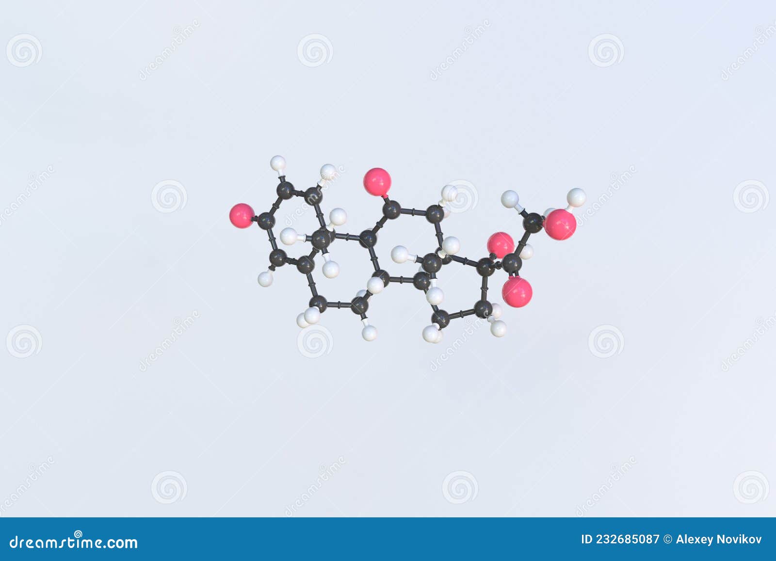 Prednisone Molecular Structure 3d, Flat Model, Glucocorticoid ...