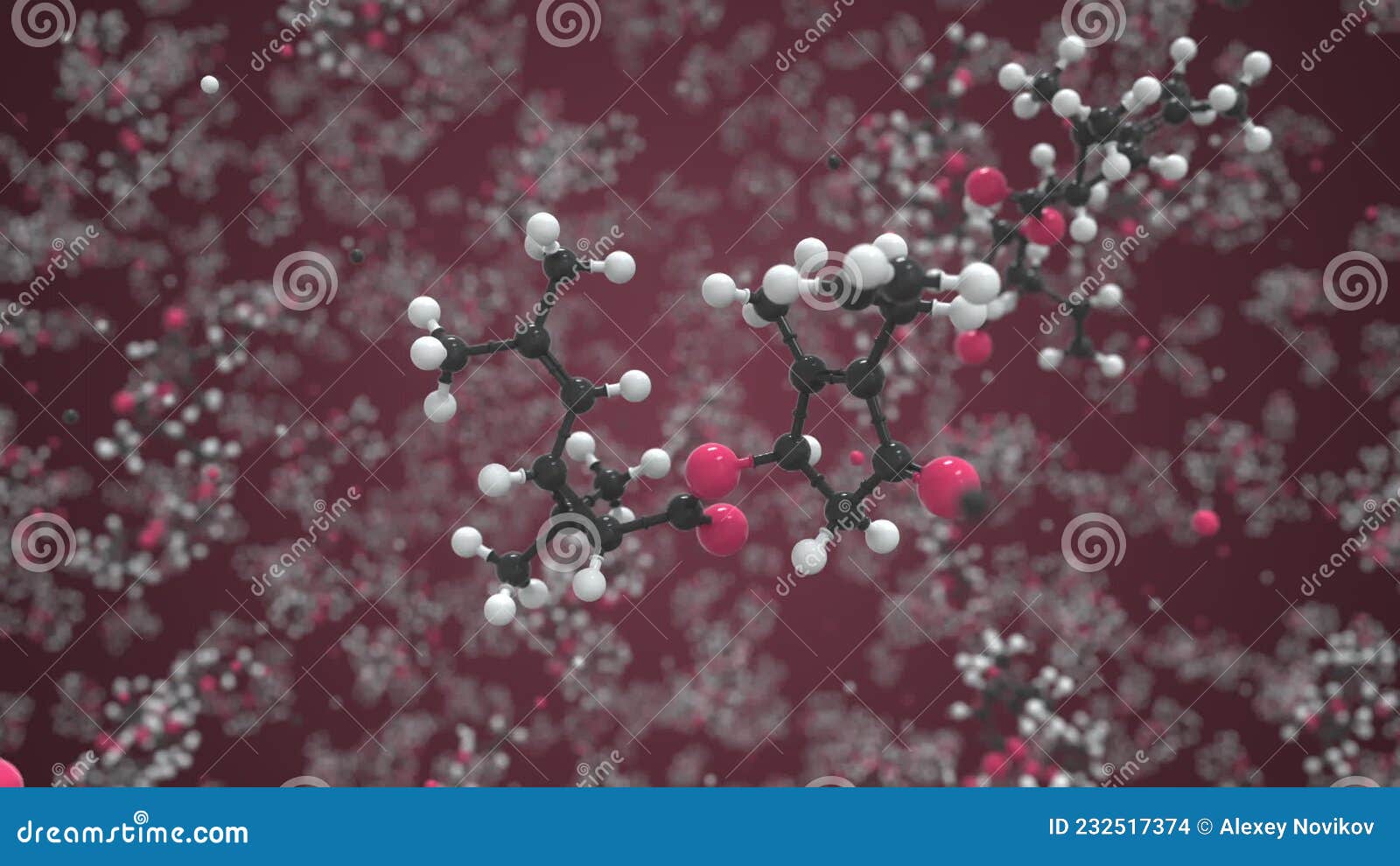 Molecule of Pyrethrin, Isolated Molecular Model. Looping 3D Animation ...