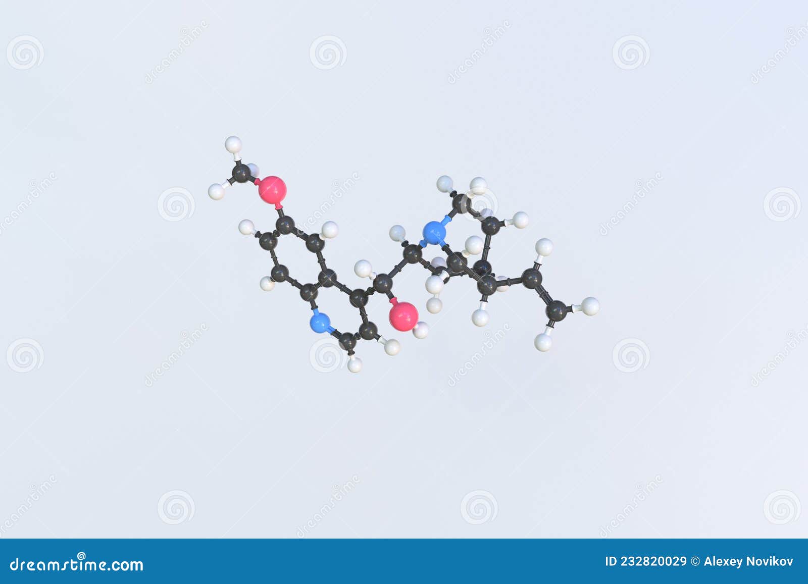 Molecule of Quinine. Isolated Molecular Model, 3D Rendering Stock ...