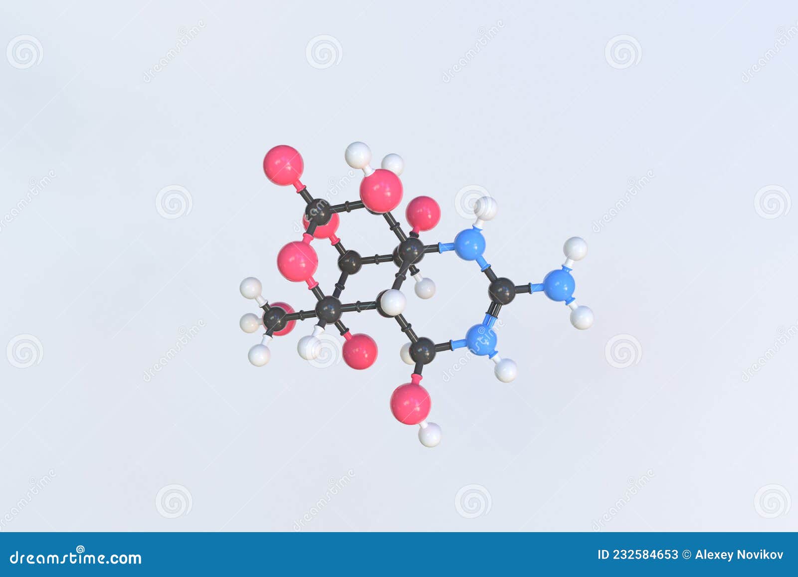 Molecule of Tetrodotoxin, Isolated Molecular Model. 3D Rendering Stock ...