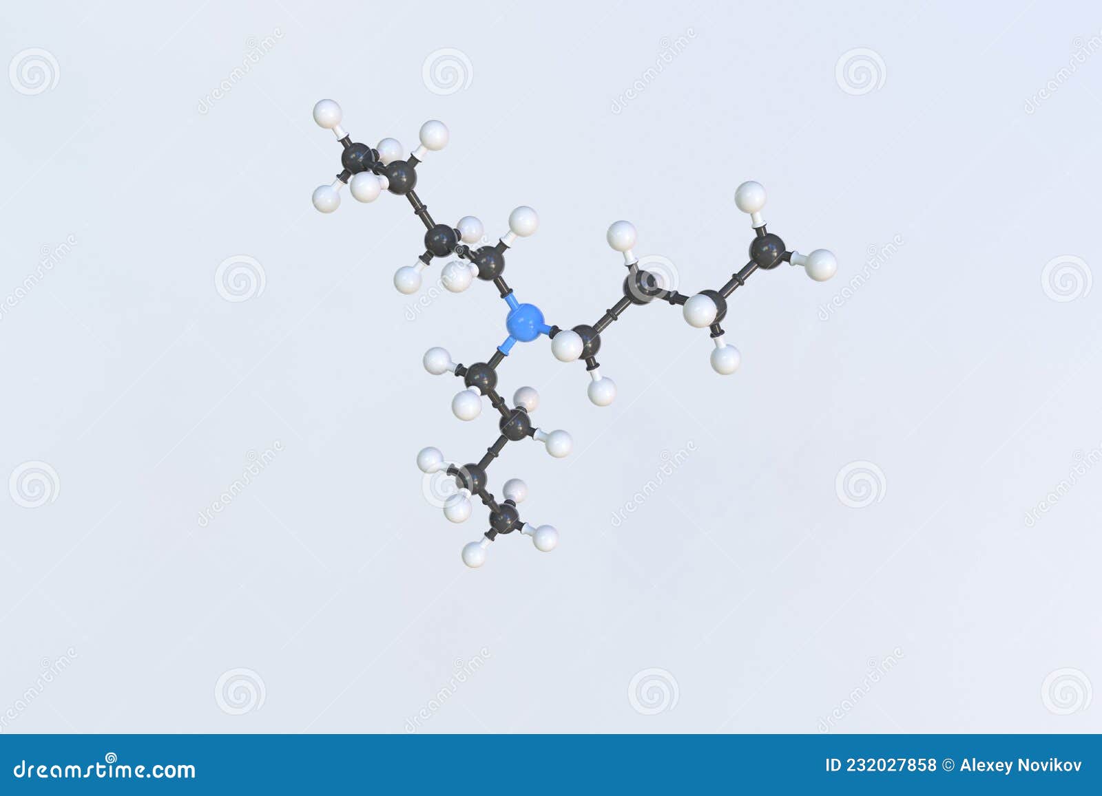 Molecule of Tributylamine, Isolated Molecular Model. 3D Rendering Stock ...
