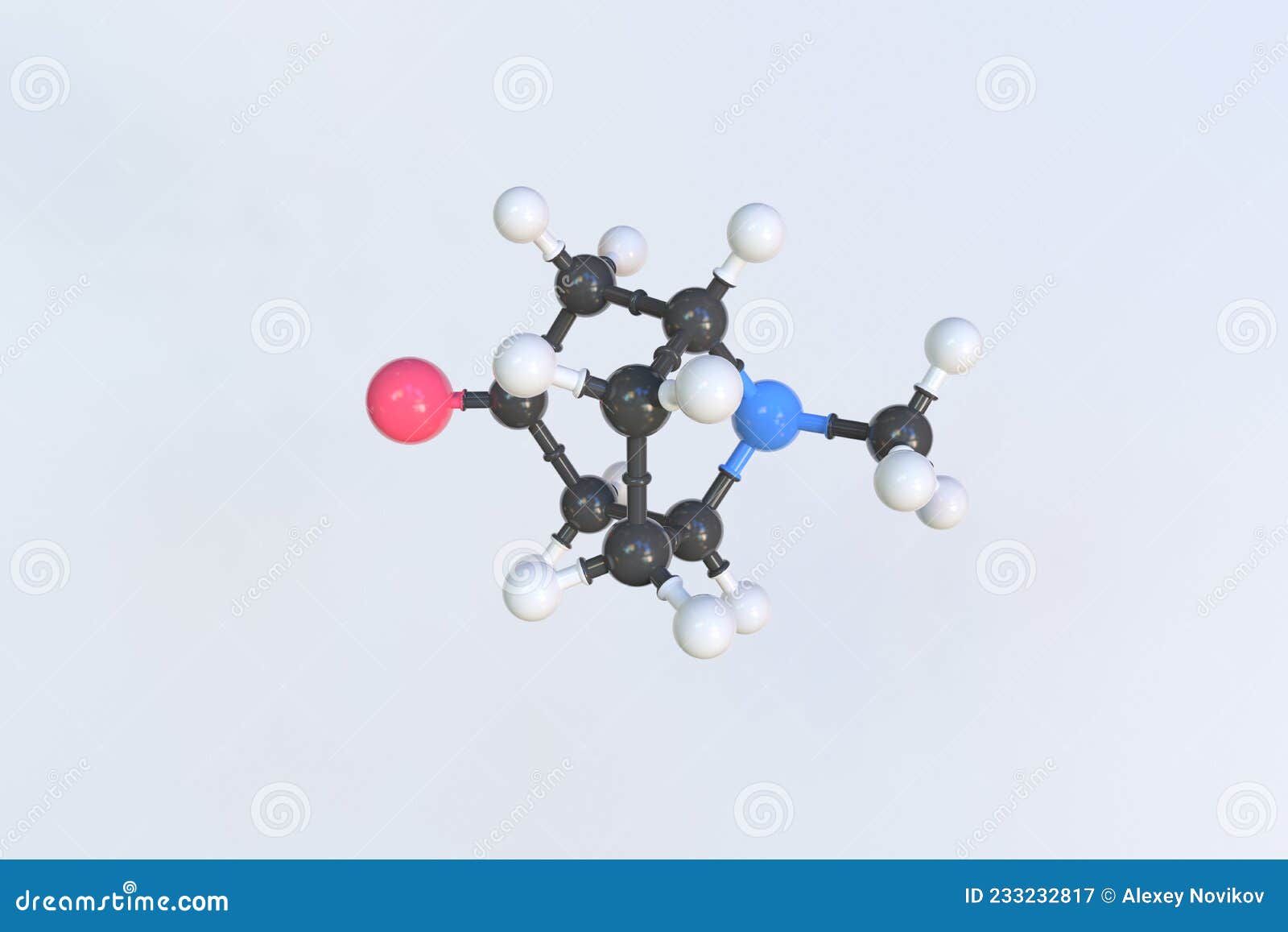 Molecule of Tropinone, Isolated Molecular Model. 3D Rendering Stock ...